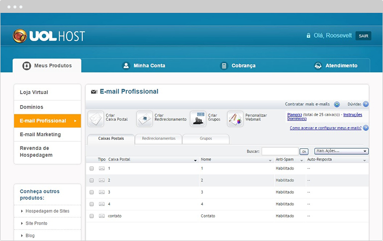 E-mail profissional e personalizado com domínio próprio - UOL HOST