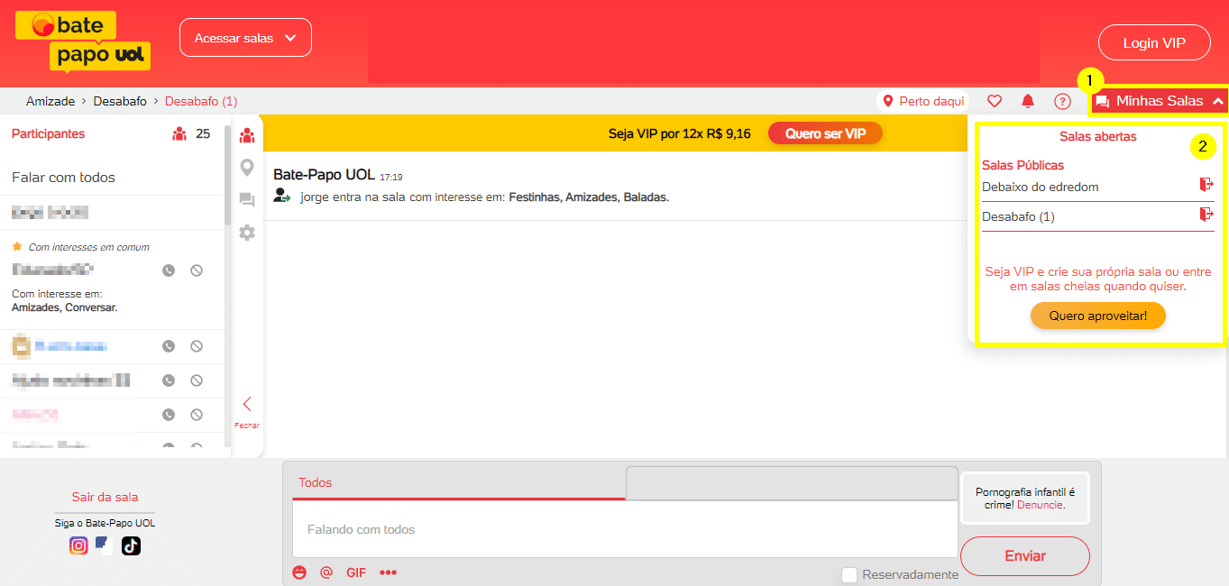 Como entrar em uma ou mais salas do Bate-Papo UOL e encontrar um usuário? - FAQ UOL Produtos ...