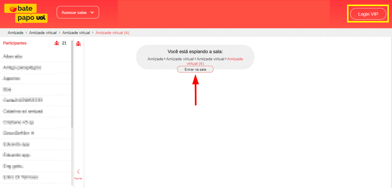 Como entrar em uma ou mais salas do Bate-Papo UOL e encontrar um usuário?